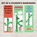 Set of 6 Children's Bookmarks, Cartoon Character, Encouraging Messages ...