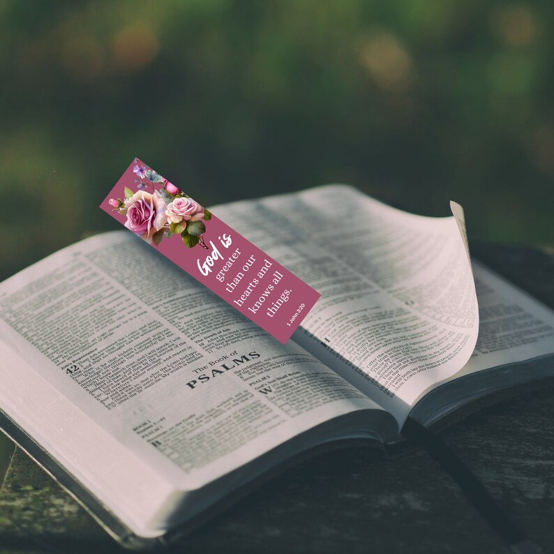 Flowers Floral Bookmarks, Bible Quote Bookmark, Inspirational Quote ...