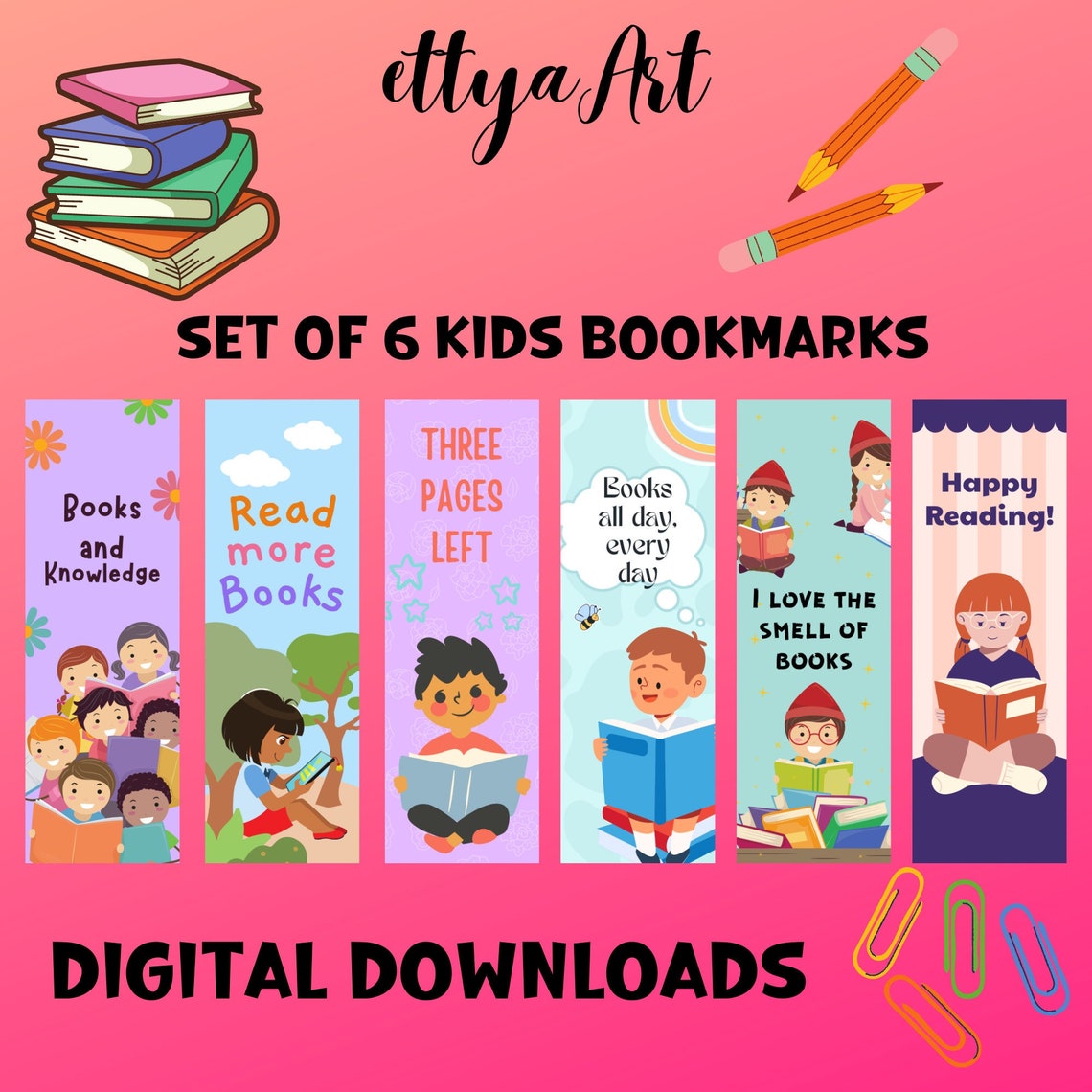 Printable Bookmarks for Kids School Bookmarks Children - Etsy