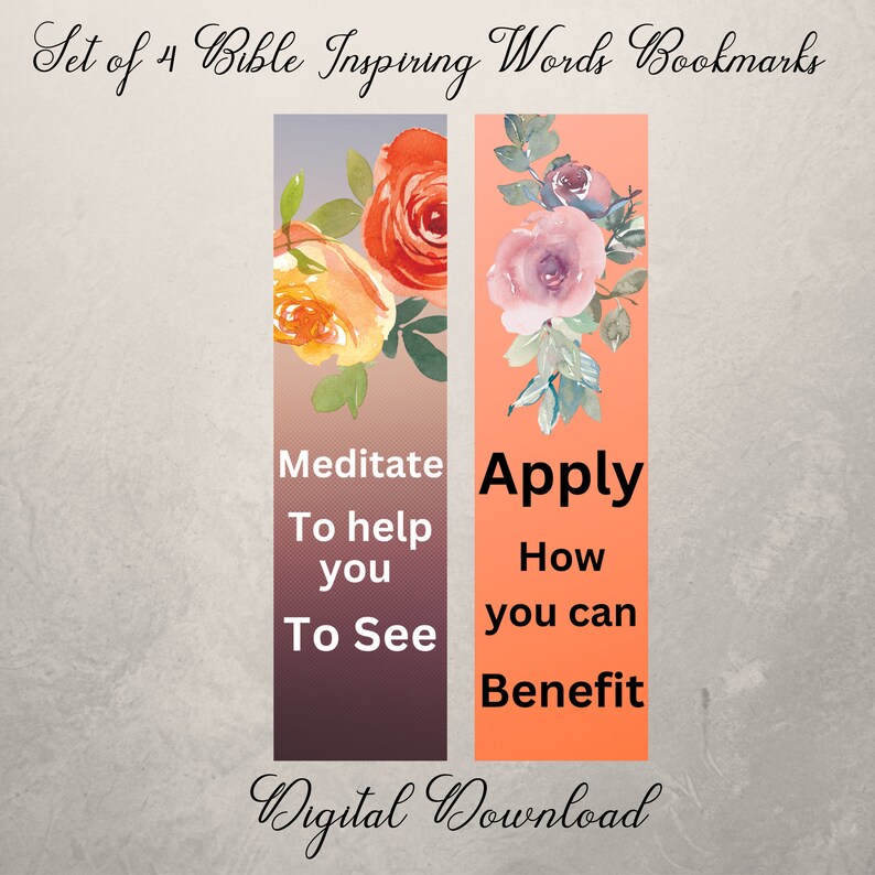 Printable Set of 4 Inspirational Bible Words Bookmarks Prayer - Etsy