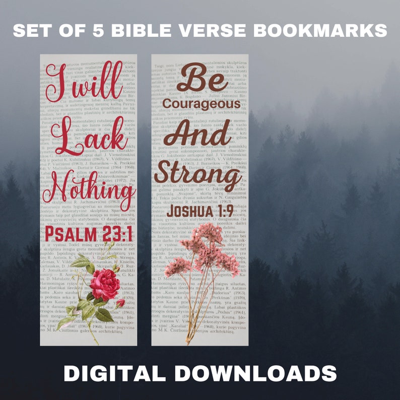Printable Bible Verses Bookmarks Floral Bookmarks Christian - Etsy
