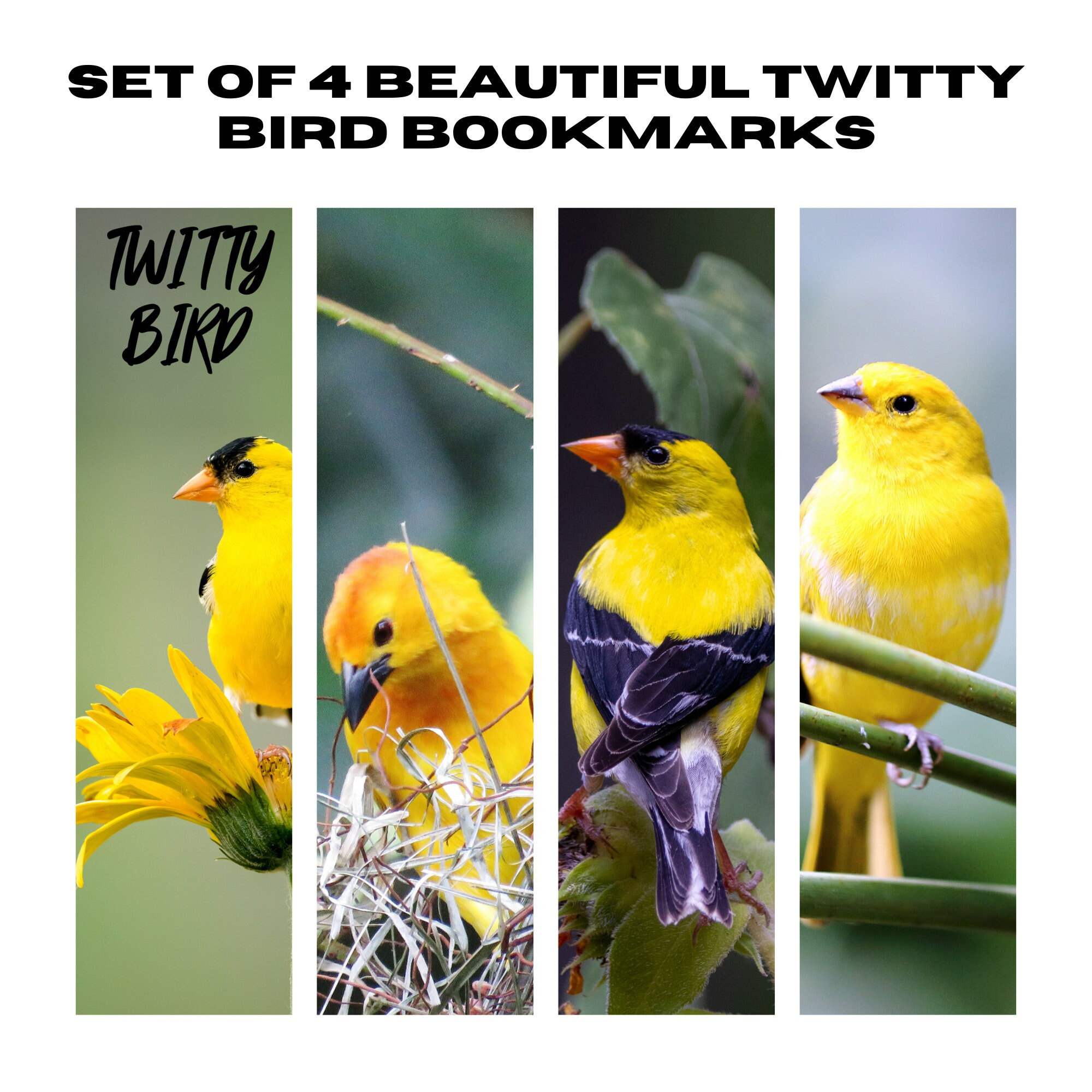 Twitty Bird Bookmark, Cute Bird Bookmarks, Handmade Bird Bookmark ...