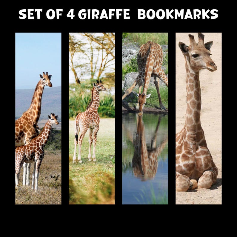 Giraffe Bookmarks, Giraffe Nursery Decor, Giraffe, Jungle, Giraffe Card ...