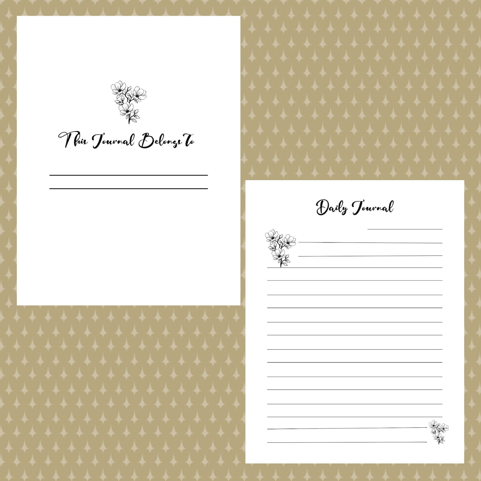 Printable Daily Journal Sheets, Digital Instant Download, Printable ...