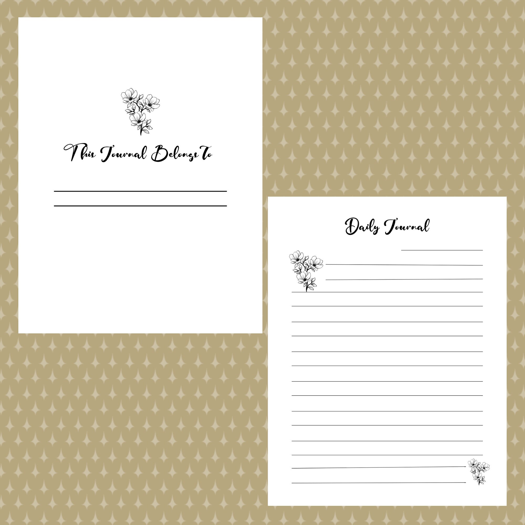 Printable Daily Journal Sheets, Digital Instant Download, Printable ...