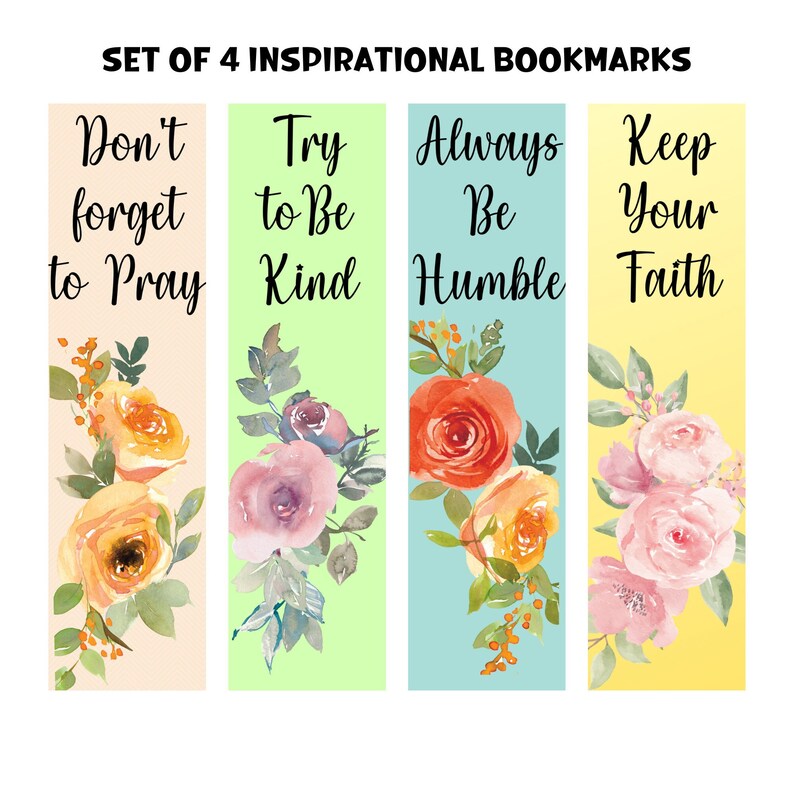 Inspirational Floral Bible Bookmarks, Set of 4 (physical Product) - Etsy