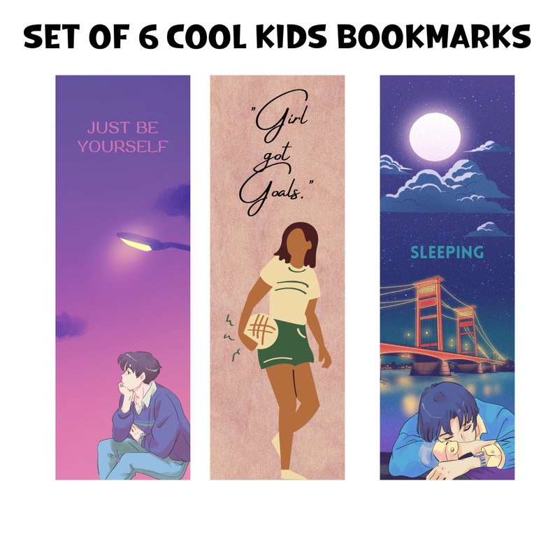 Printable Set of 6 Children’s Bookmarks, Printable Bookmark Template ...