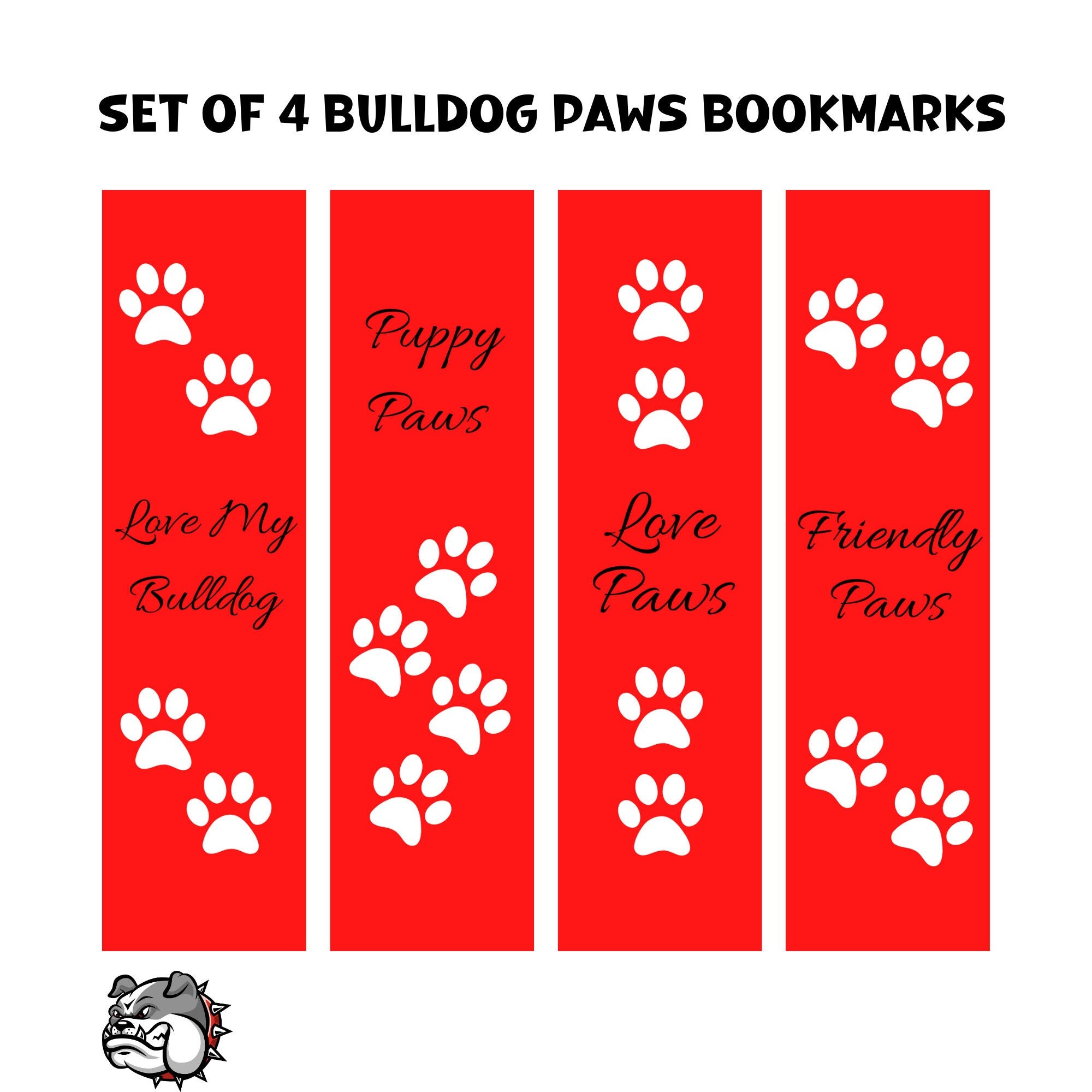 Red Bulldog Paw Print