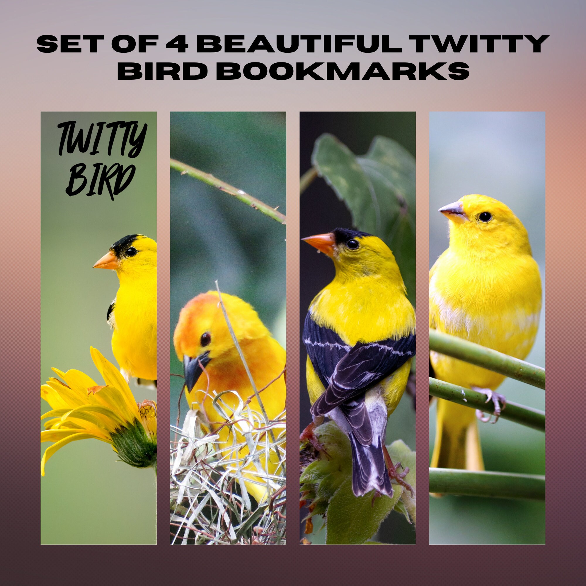 Twitty Bird Bookmark, Cute Bird Bookmarks, Handmade Bird Bookmark ...