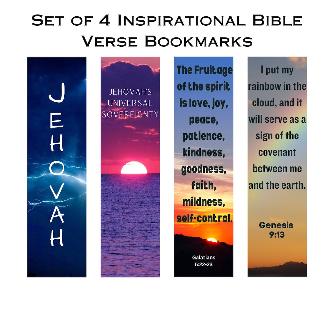 Set of 4 Inspirational Bookmarks, Bible Bookmarks, Christian Bookmarks ...