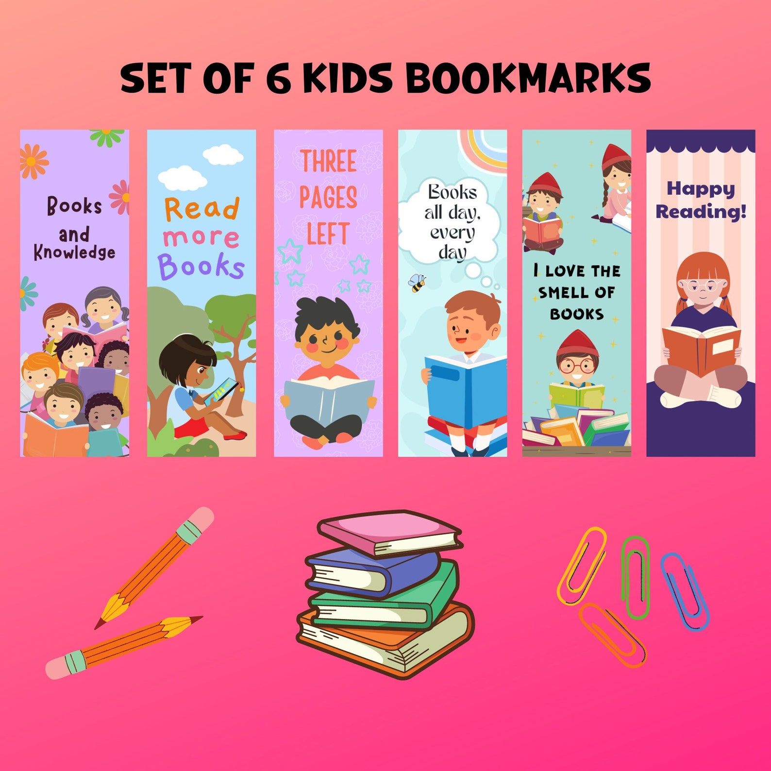 Printable Bookmarks for Kids, School Bookmarks, Children Bookmarks ...