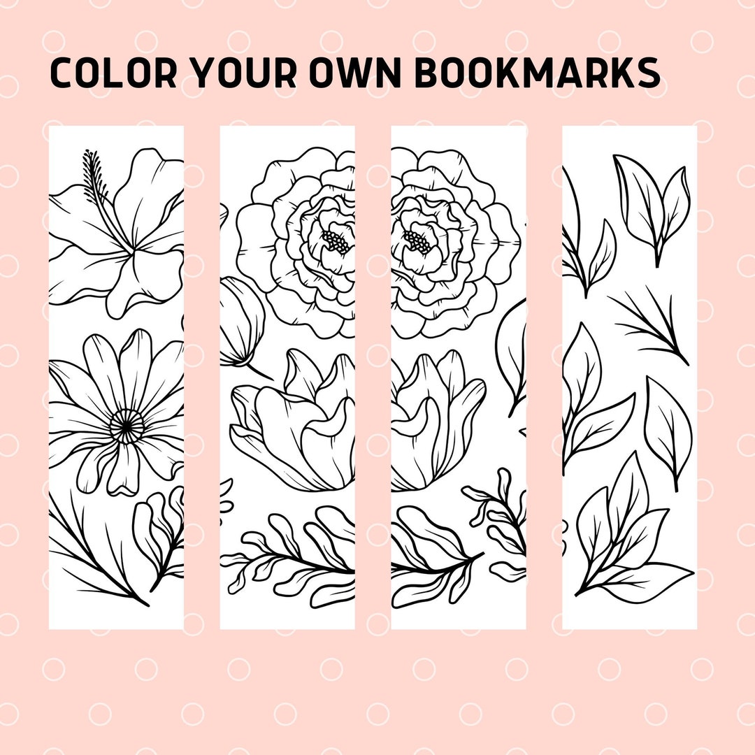 Flowers Bookmarks, Coloring Bookmarks, Adult Bookmarks, Spring Coloring ...