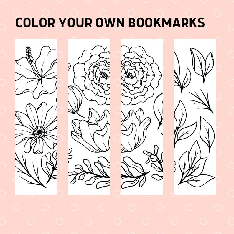 Flowers Bookmarks, Coloring Bookmarks, Adult Bookmarks, Spring Coloring ...