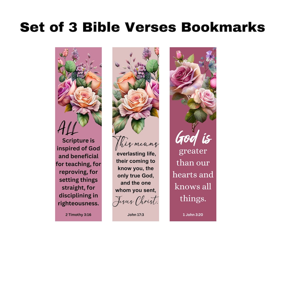 Flowers Floral Bookmarks, Bible Quote Bookmark, Inspirational Quote ...