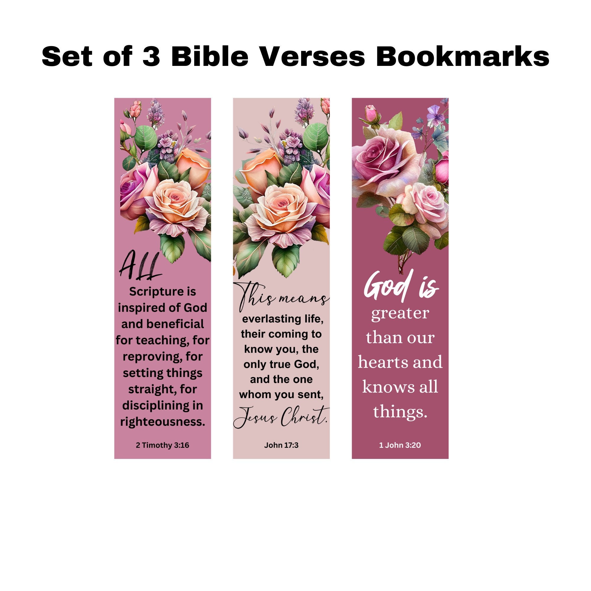 Flowers Floral Bookmarks, Bible Quote Bookmark, Inspirational Quote ...