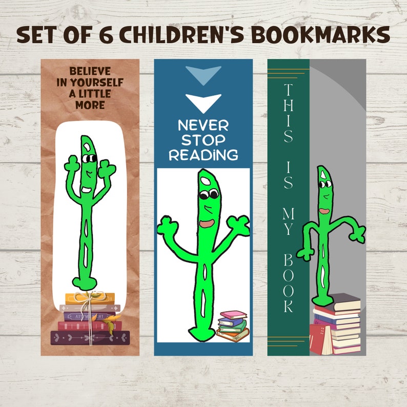 Printable Set of 6 Children’s Bookmarks, Printable Bookmark Template ...