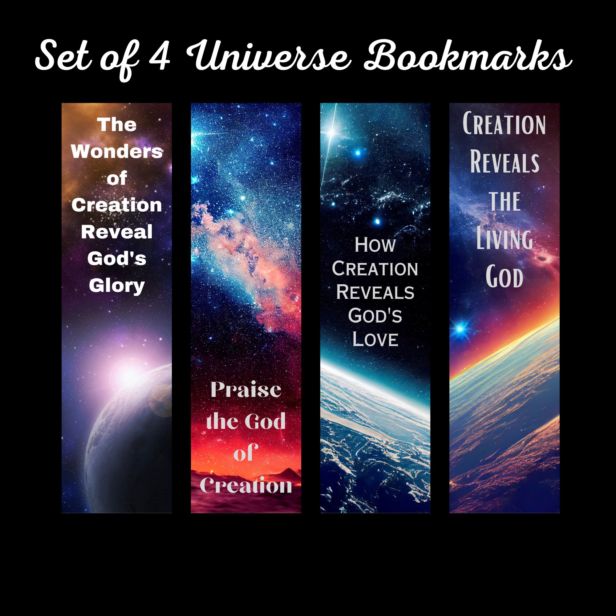 Universe Bookmarks, Space Bookmark, Cosmic Elegance, Beyond the Sky, Celestial Treasures, Starry ...