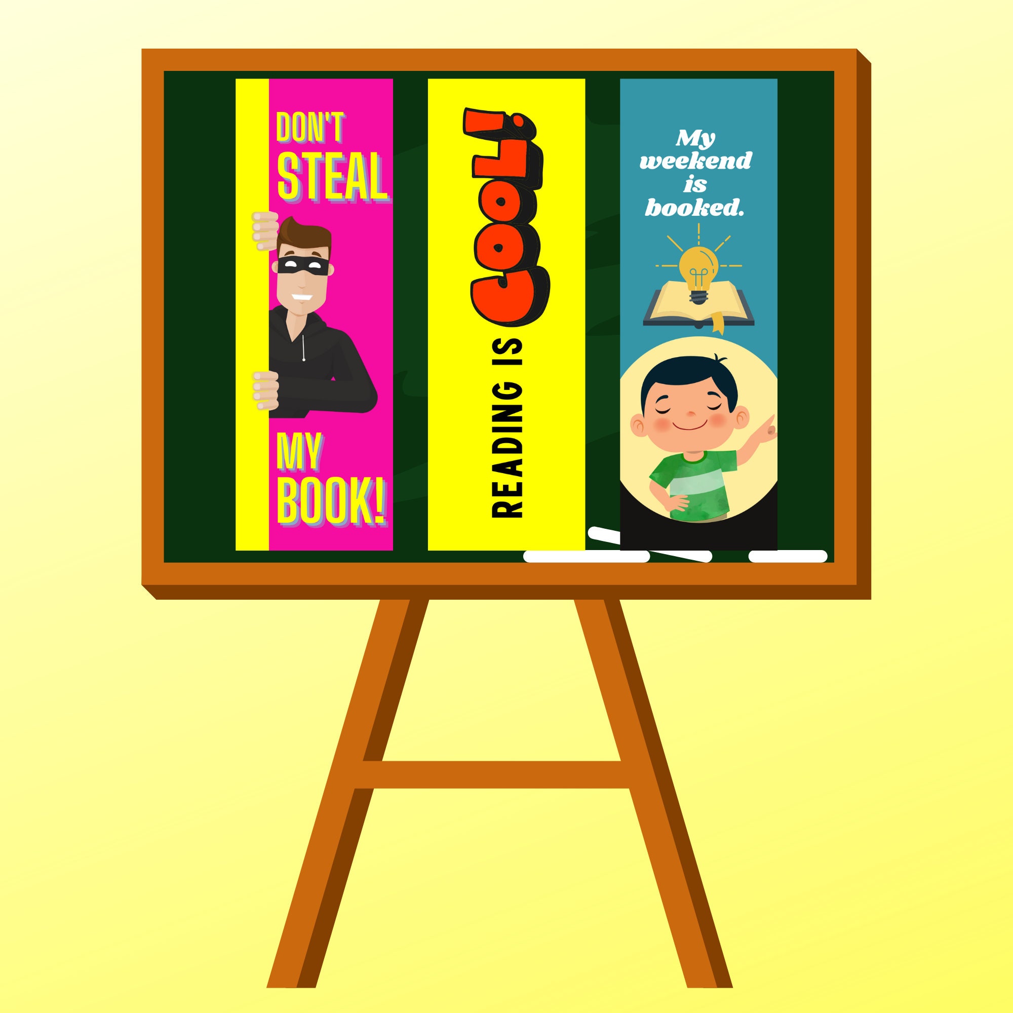 Printable Set of 6 Children’s Bookmarks, Printable Bookmark Template ...