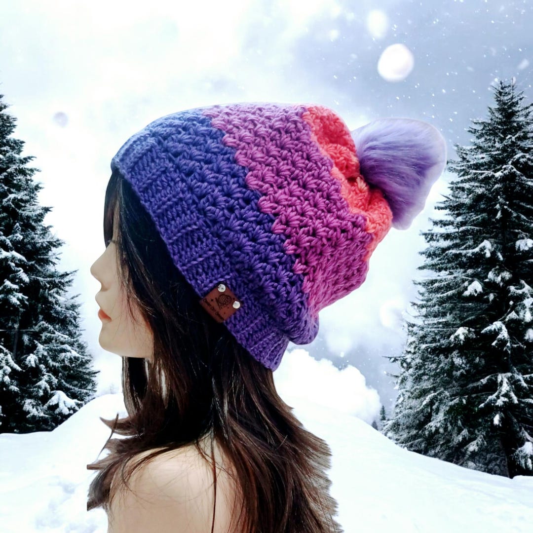 Bright and Colorful Striped Slouchy Beanie - Etsy
