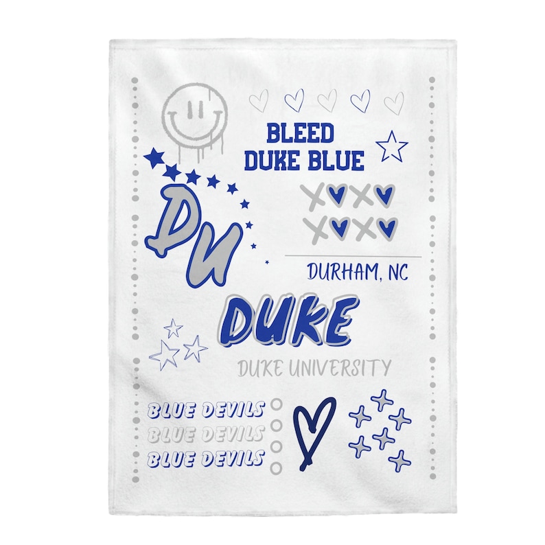 Duke University Blue Devils Velveteen Plush Blanket, Duke Gift, College ...