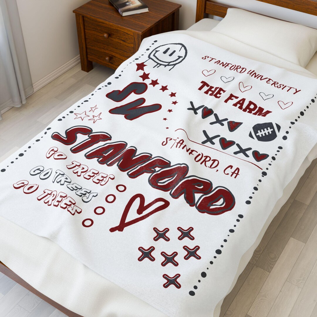 Stanford University University Trees Velveteen Plush Blanket, College ...