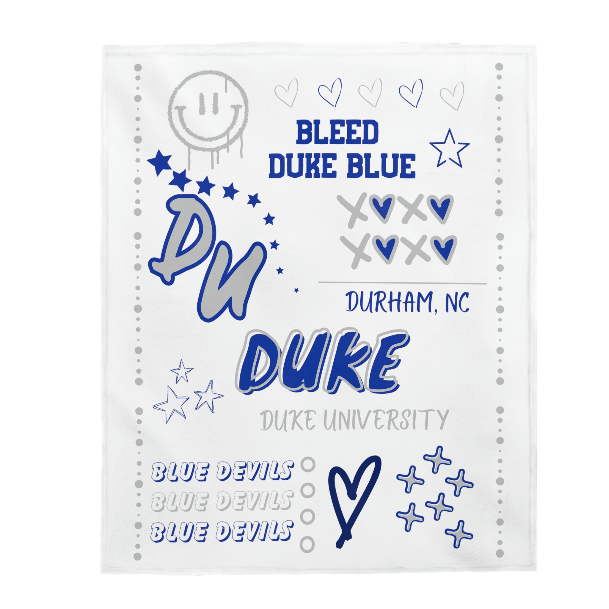 Duke University Blue Devils Velveteen Plush Blanket, Duke Gift, College ...