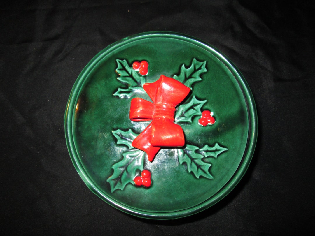 Vintage Lefton Holly Berry Dish With Lid - Etsy