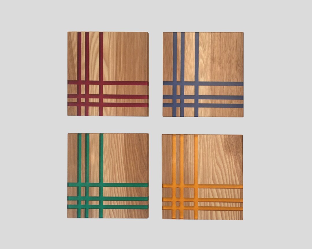 Minimalist Geometric Art Wood and Epoxy Trivet - Etsy