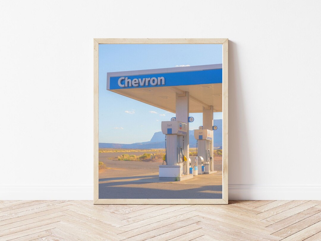 Vintage Gas Station Print, USA Road Trip Wall Art, Vintage Wall Decor ...