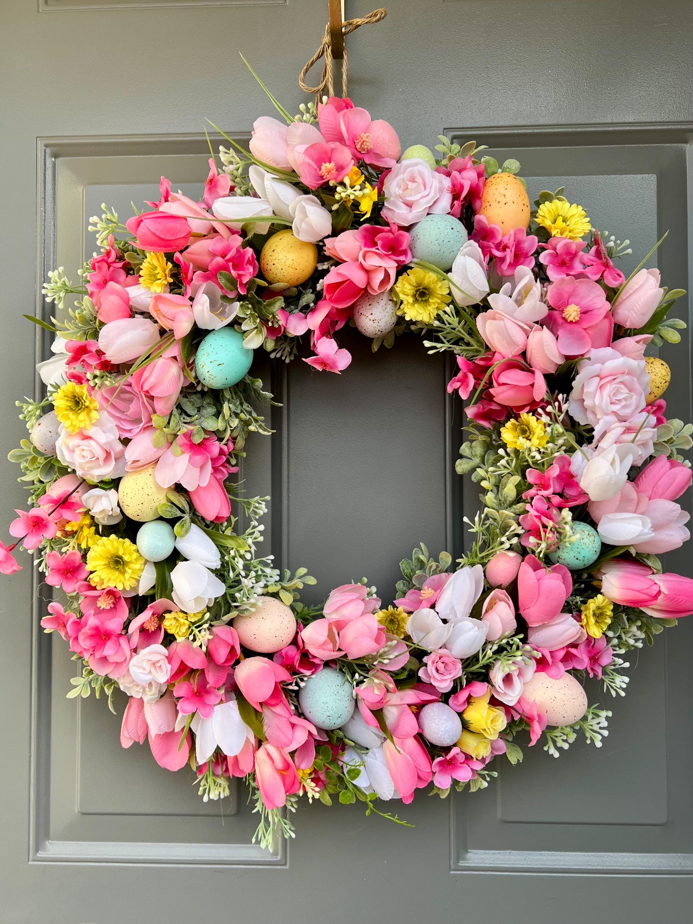 Spring and Easter Wreath for Front Door, Entryway, or Mantle. - Etsy