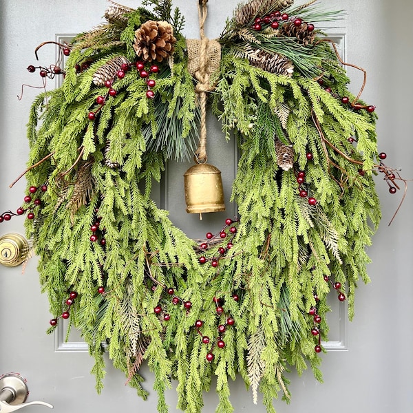 Large Rustic Christmas Wreath - Etsy