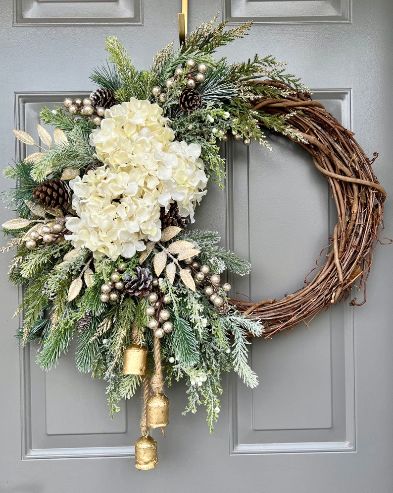Modern Farmhouse Winter Wreath, Country Cottage Winter Wreath, Rustic ...
