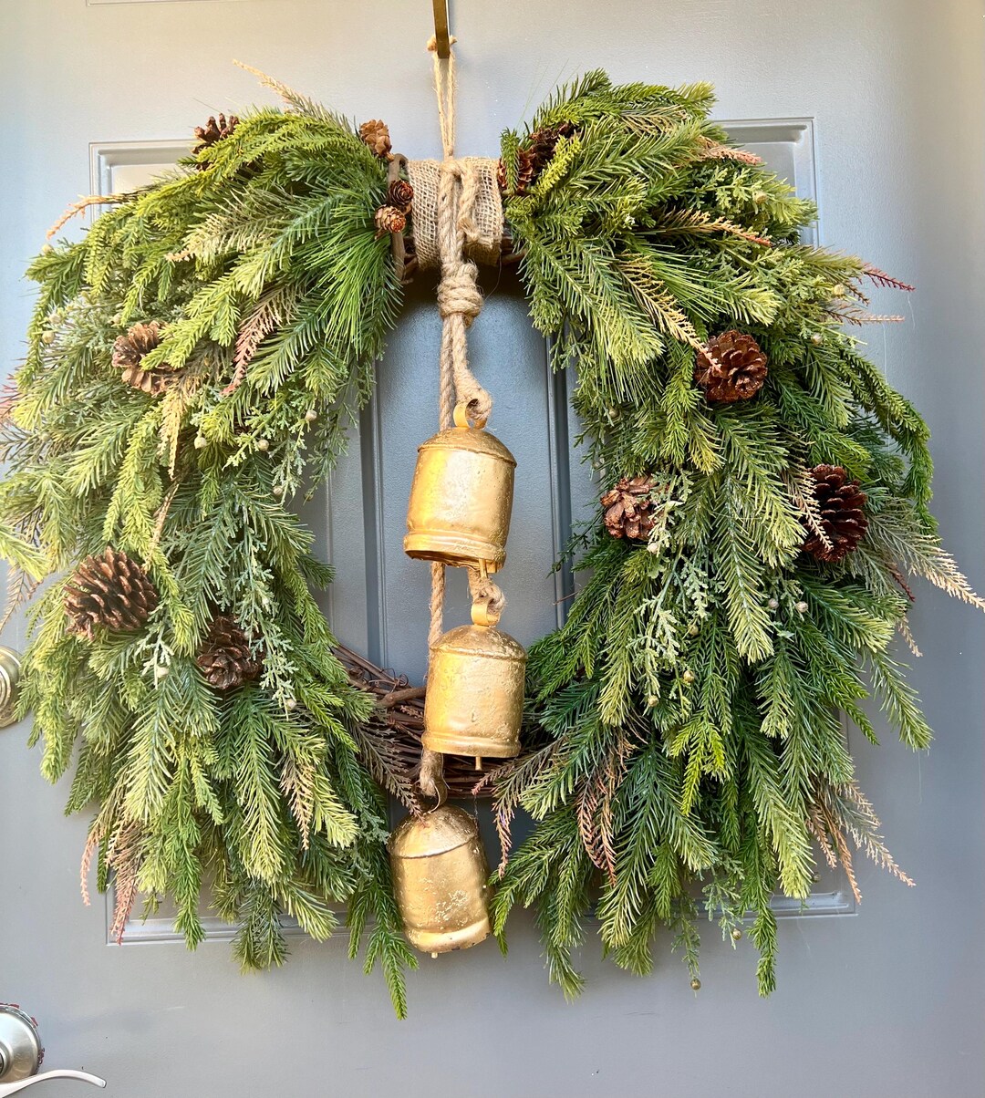 Modern Farmhouse Christmas Wreath, Country Cottage Christmas Wreath ...