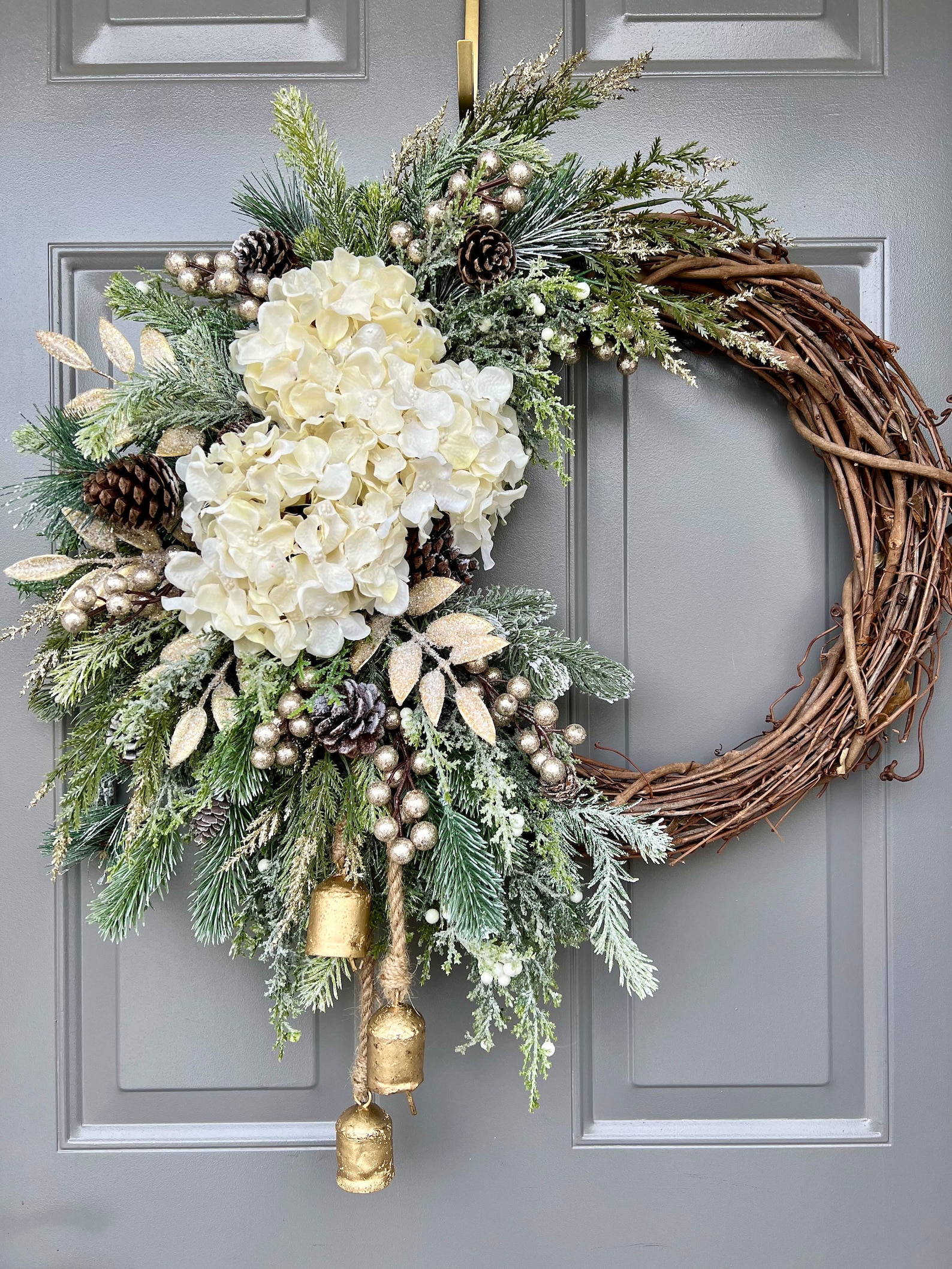 Modern Farmhouse Winter Wreath, Country Cottage Winter Wreath, Rustic ...