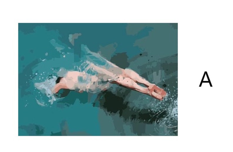 Abstract Paint by Number Kit Swimming Women Paint by Number - Etsy