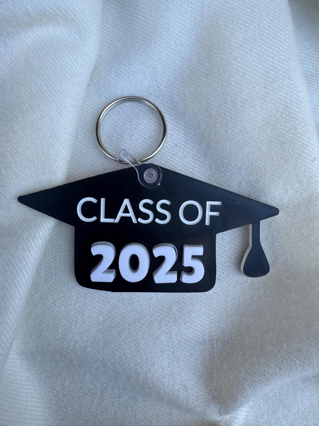 Graduation Cap Keychain With Class of Year - Double Layered Purse Pull ...