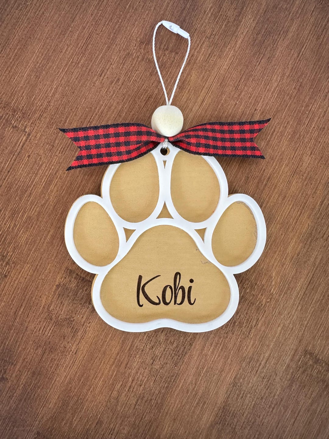 Personalized Pet Paw Print Ornament: Custom Dog Cat Memorial - Etsy