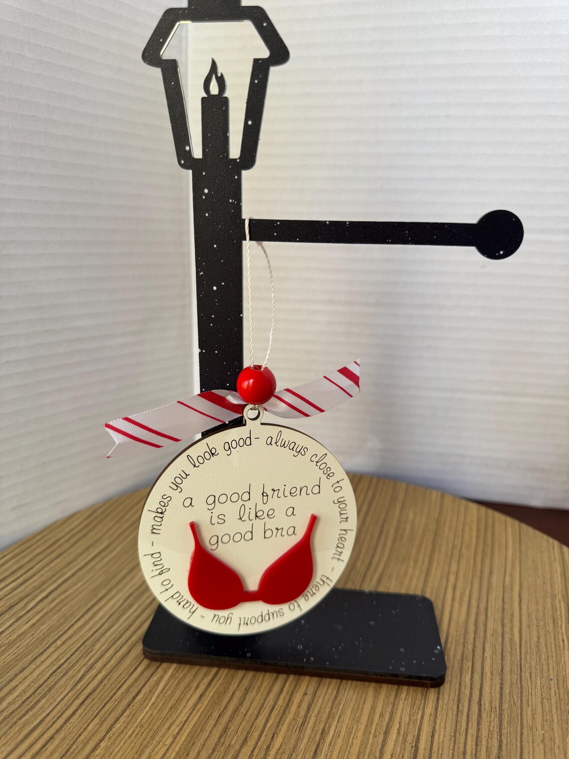 Funny Friends Ornament: Handmade Wood & Acrylic Bra Gift - Etsy
