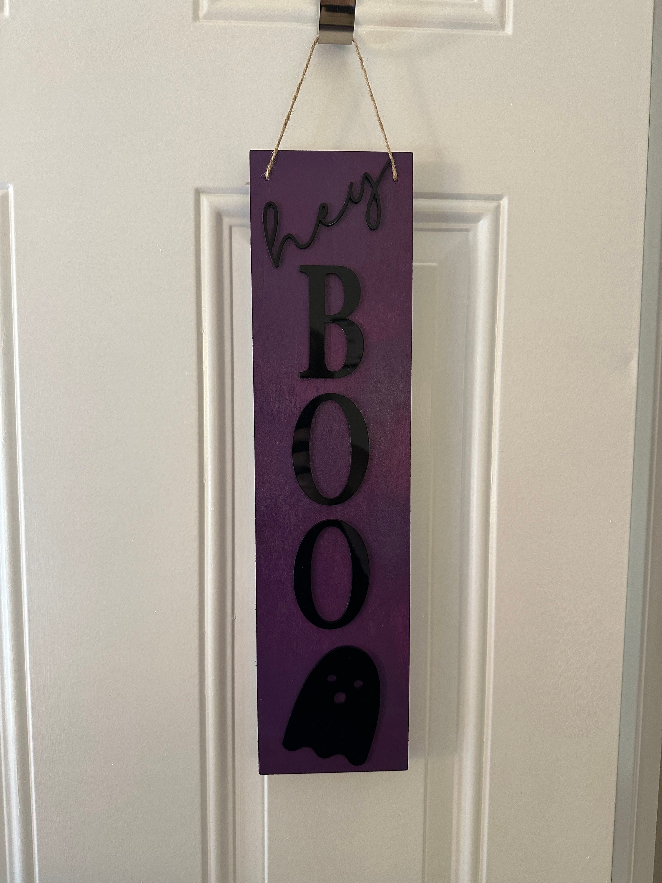 Rustic Door Sign With 'hey Boo' - Unique Wood Decor - Etsy