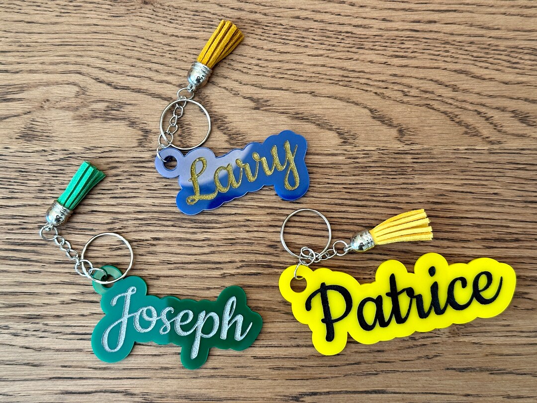 Personalized Engraved Name Keychain or Backpack Clip in Script - Etsy