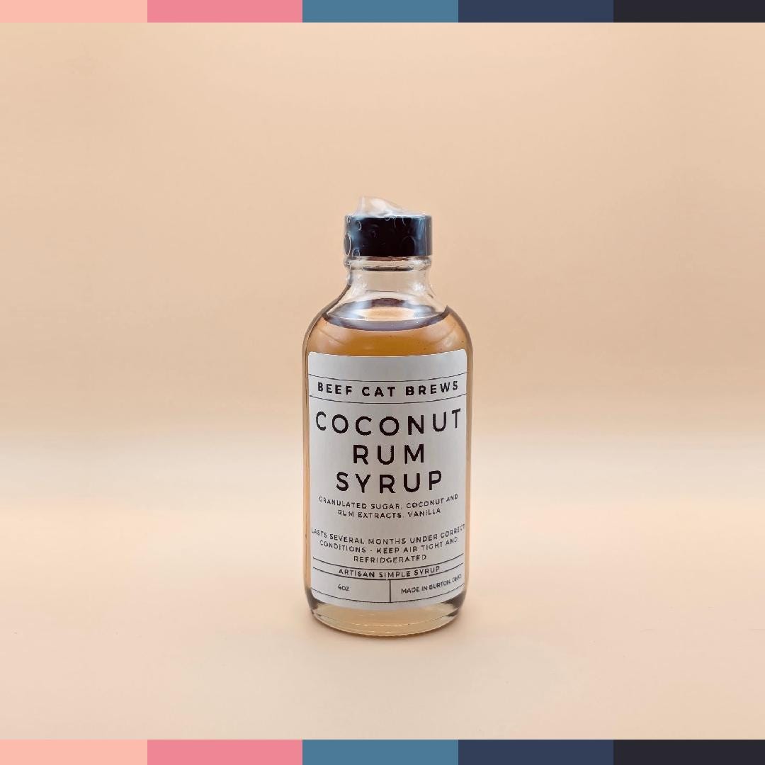 Coconut Rum Syrup 4oz- Artisan Simple Syrup - Etsy