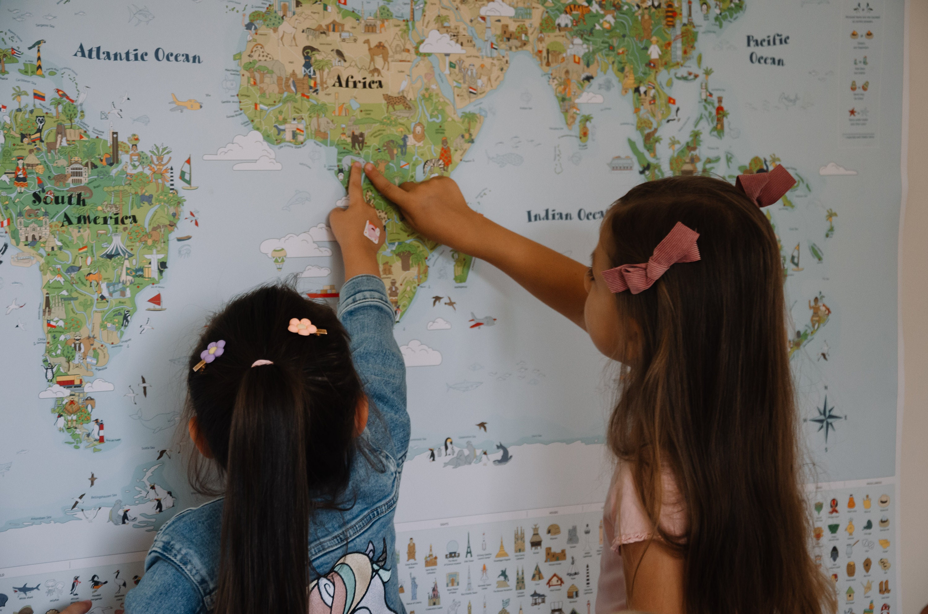 Kids World Map , Educational Map , Kids Globe , Wall Art for Kids ...