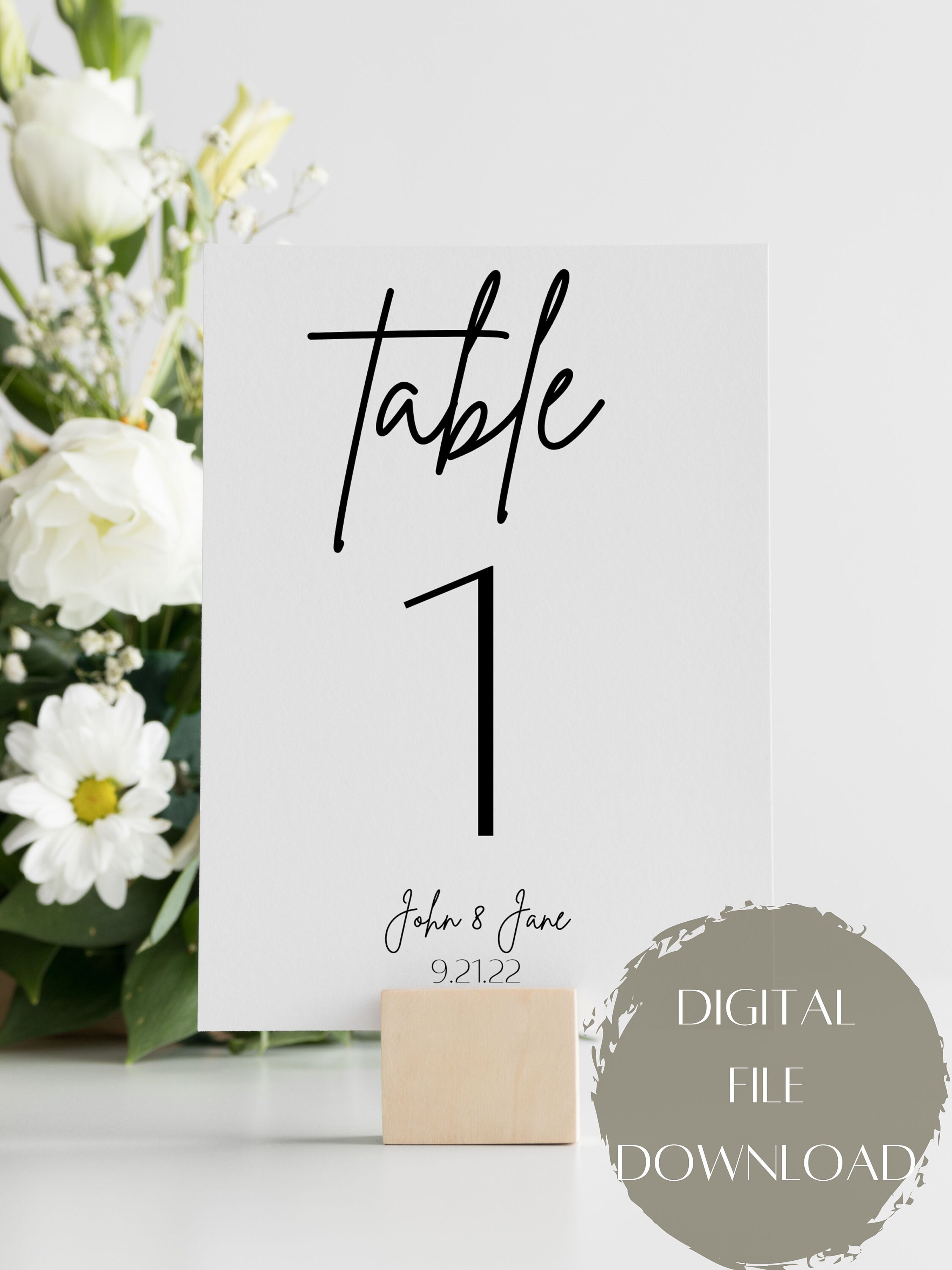Minimalist Table Number Template - Etsy