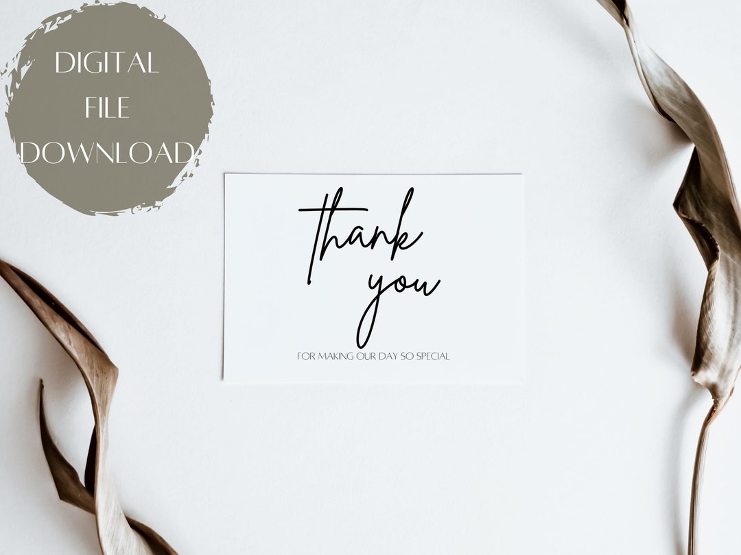 Minimalist Thank You Card Template - Etsy
