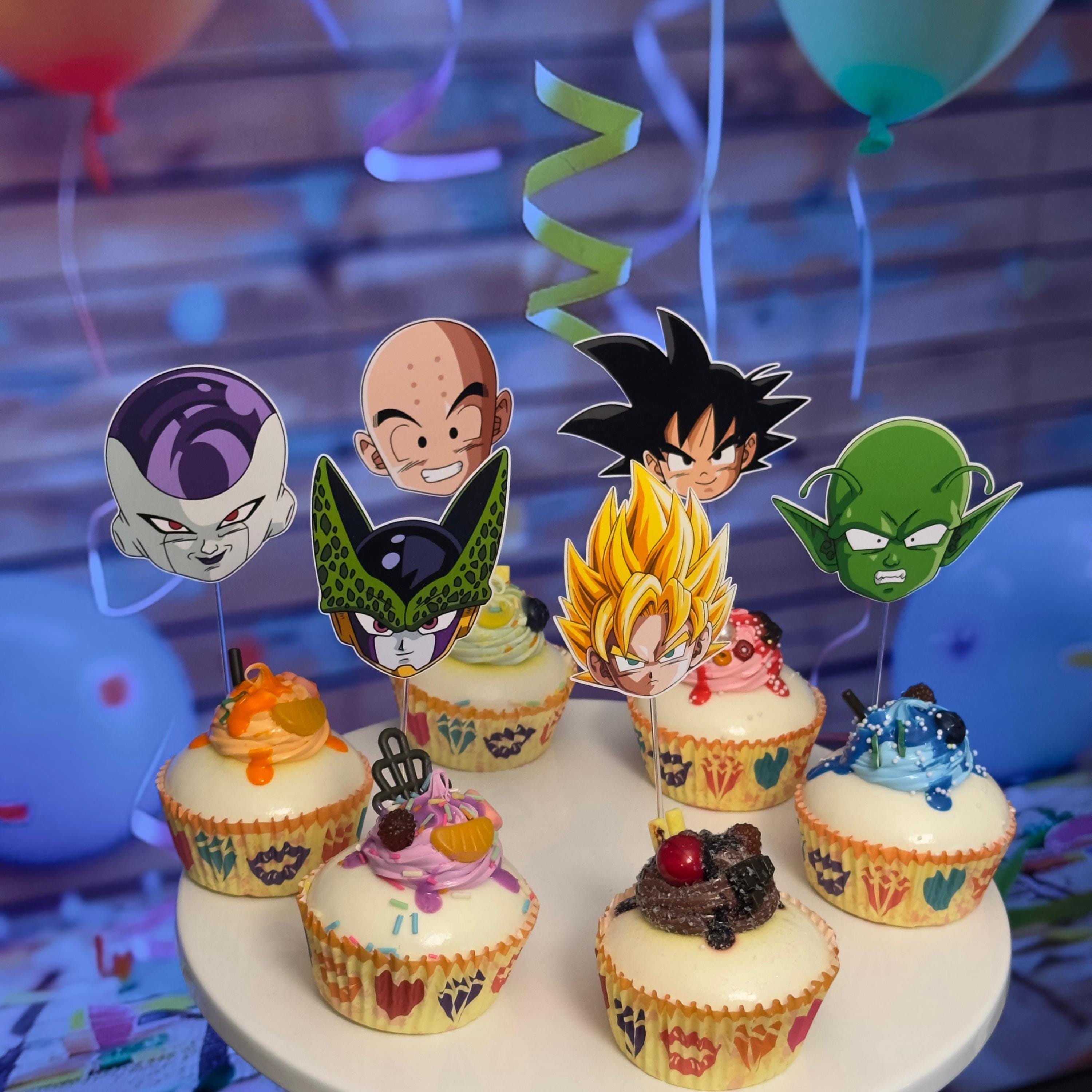 Dragon Ball Z Cupcake Toppers, Dragon Ball Z Cake Topper, Dragon Ball ...