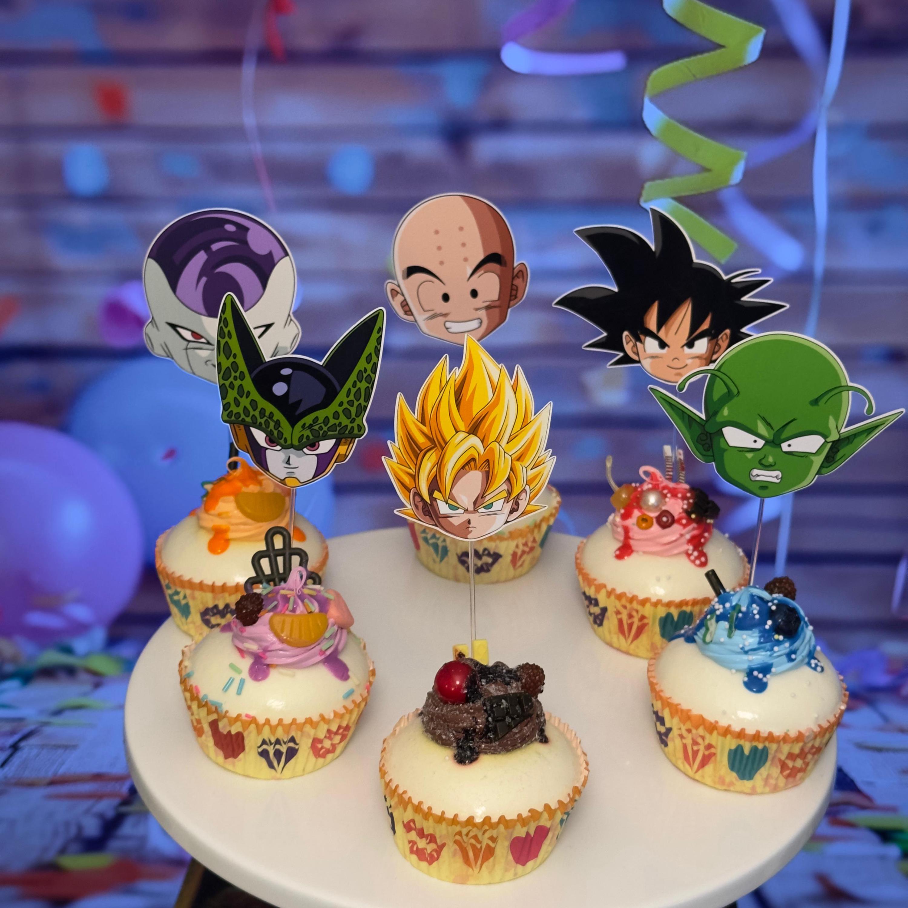 Dragon Ball Z Cupcake Toppers, Dragon Ball Z Cake Topper, Dragon Ball ...