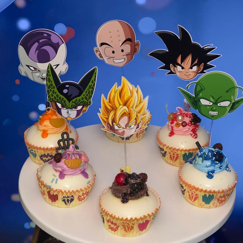 Dragon Ball Z Cupcake Toppers, Dragon Ball Z Cake Topper, Dragon Ball ...