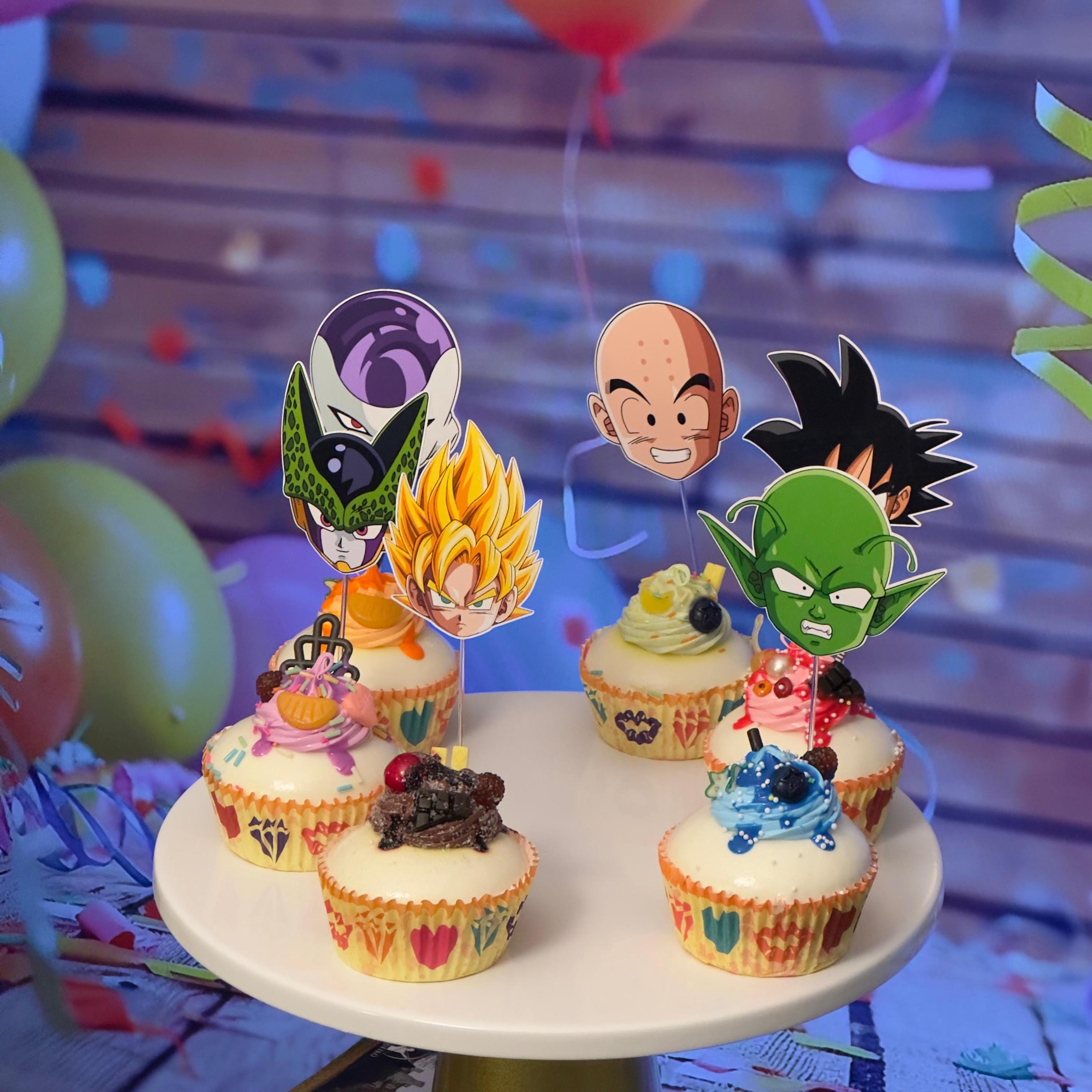 Dragon Ball Z Cupcake Toppers, Dragon Ball Z Cake Topper, Dragon Ball ...
