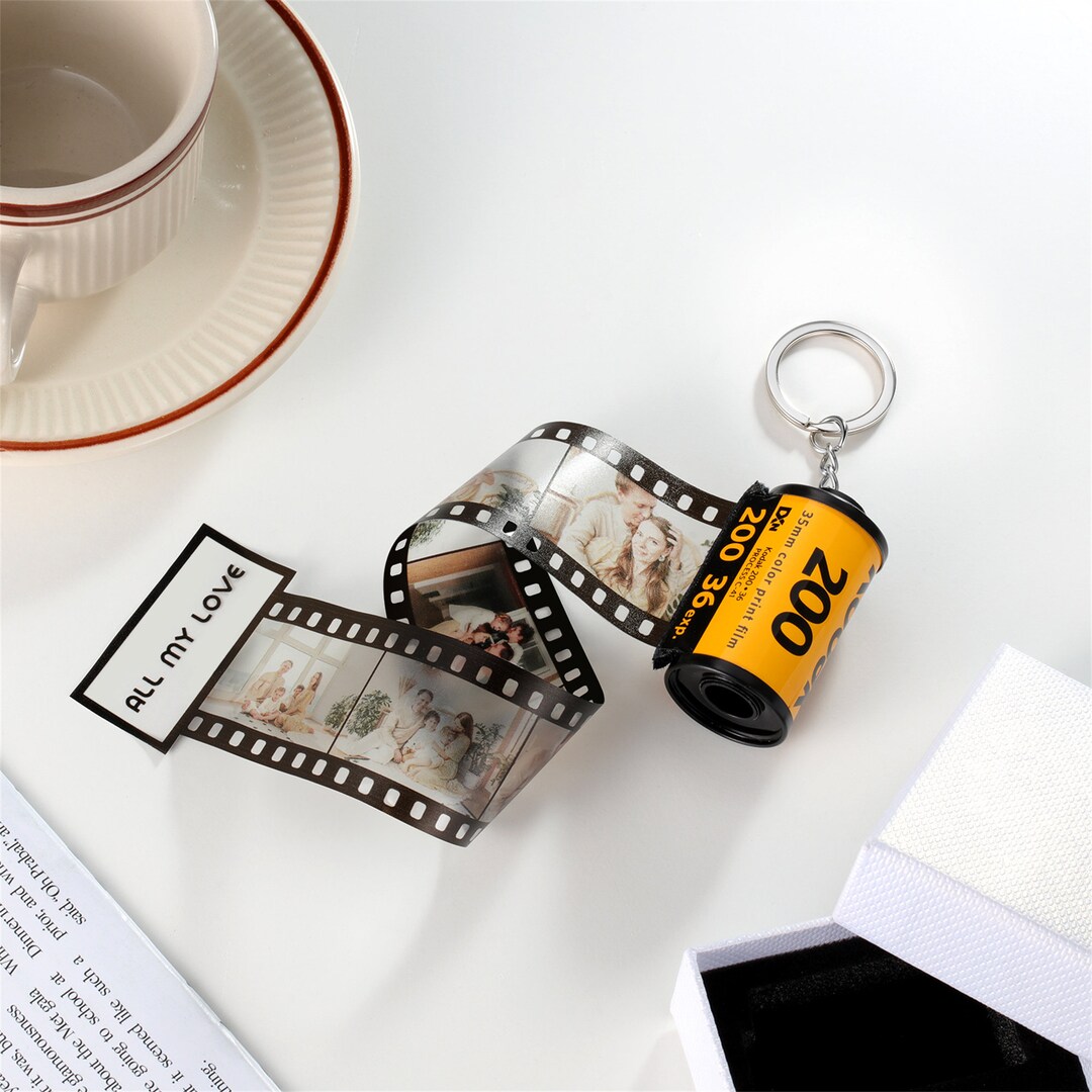 Custom 10 Photos Mini Film Roll Keychain Customized Text - Etsy