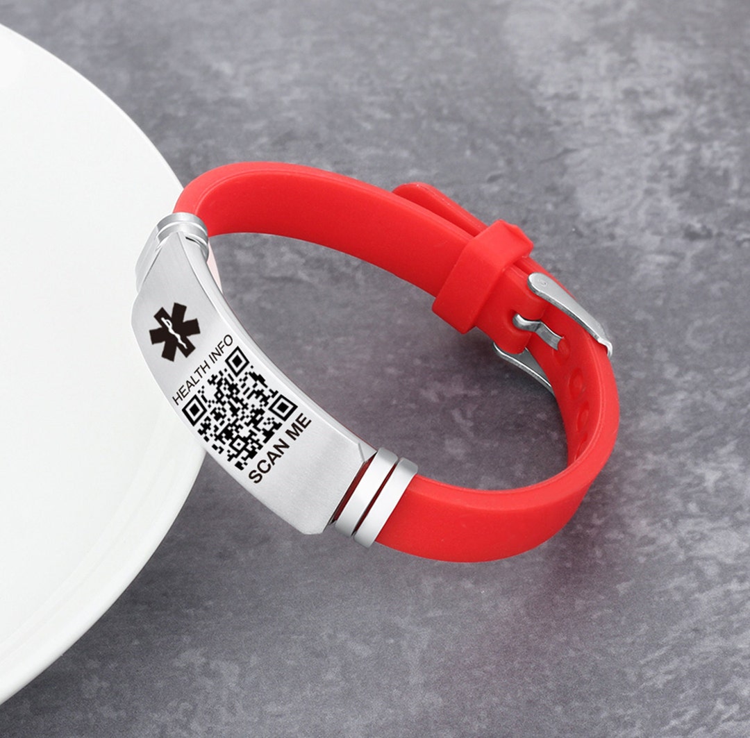 Personalize QR Code Medical Alert ID Bracelet Diabete - Etsy